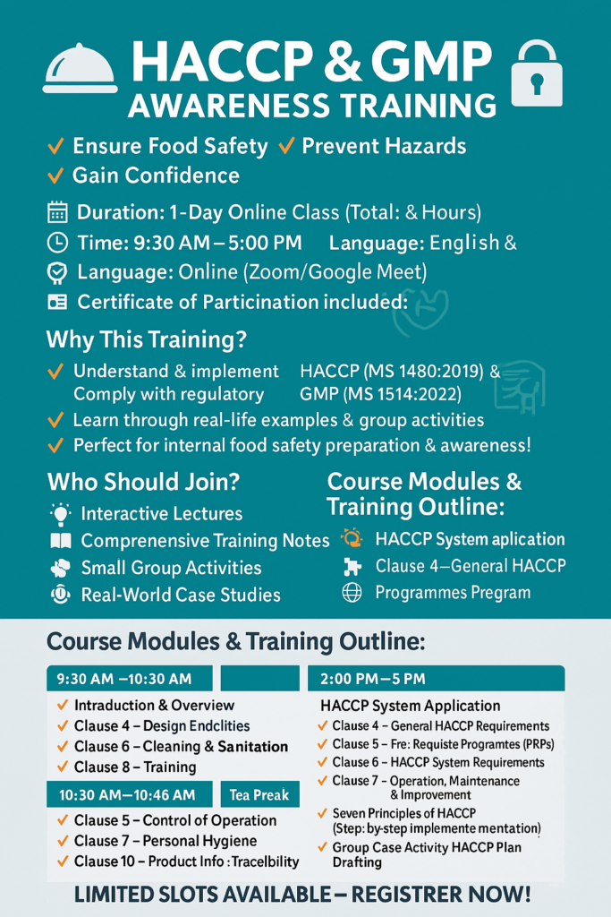 GMP HACCP MS1480:2025 UNDERSTANDING & IMPLEMENTATION - EZ TRAINING AND ...